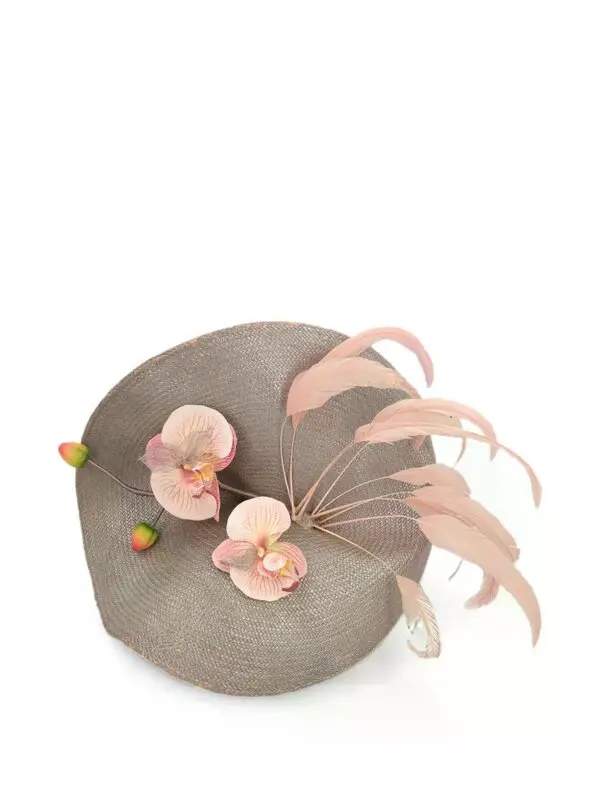 Vintage Floral-embellished Feather-trim Fascinator
