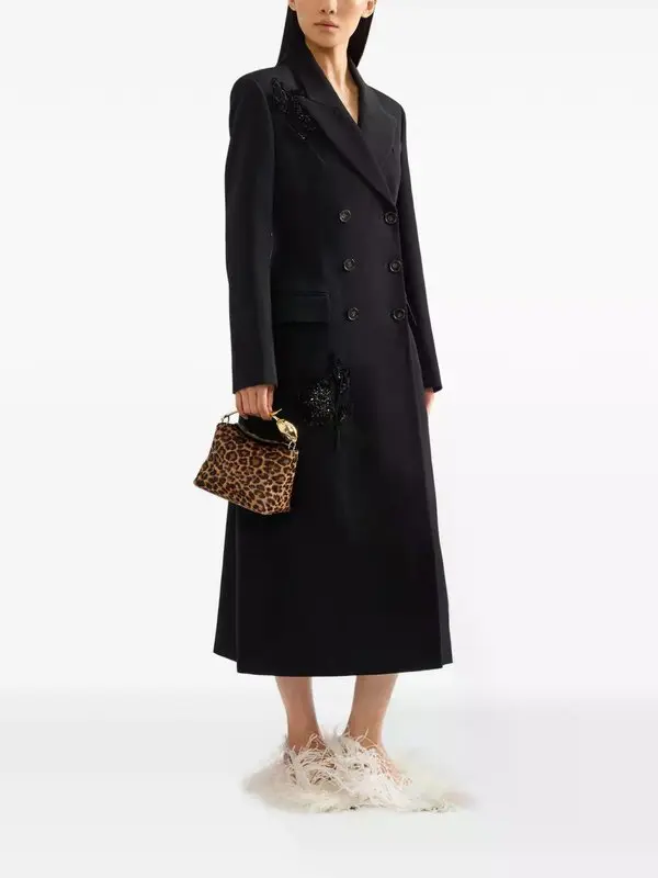 Erdem Embroidered Double-breasted Coat