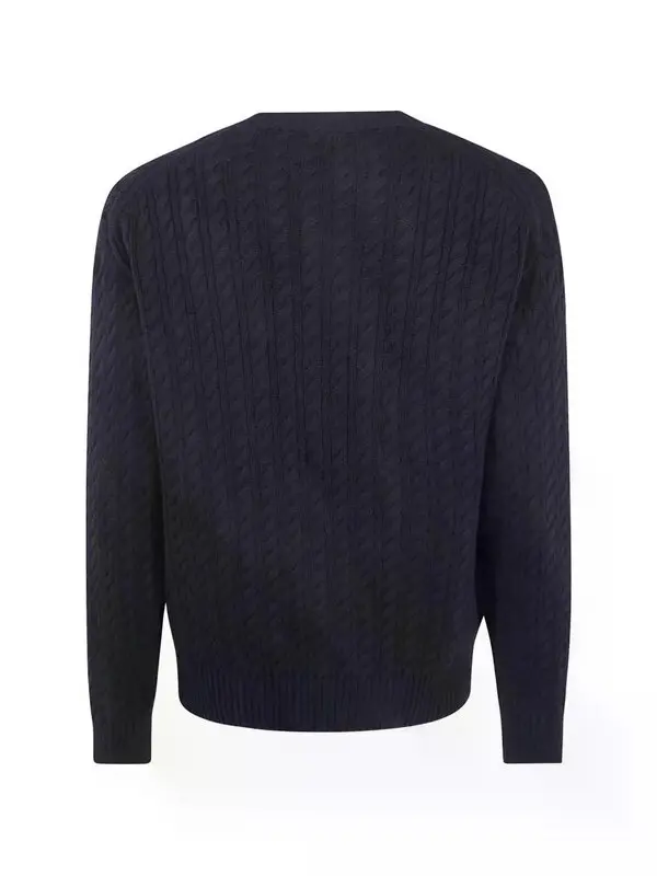 Kenzo Cable-knit Embroidered-logo Sweater