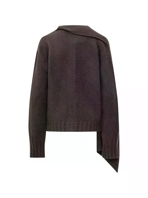 Attico Asymmetric Draped Cardigan