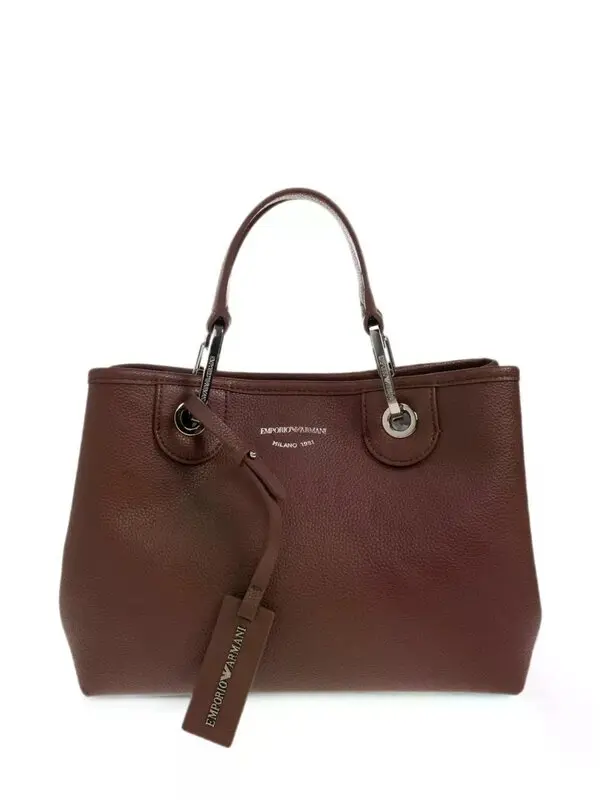 Emporio Armani Logo-print Pebbled-effect Tote Bag