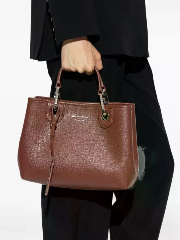 Emporio Armani Logo-print Pebbled-effect Tote Bag