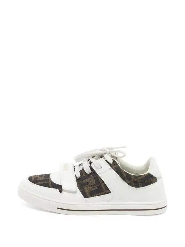Fendi Ff Jacquard Leather Sneakers