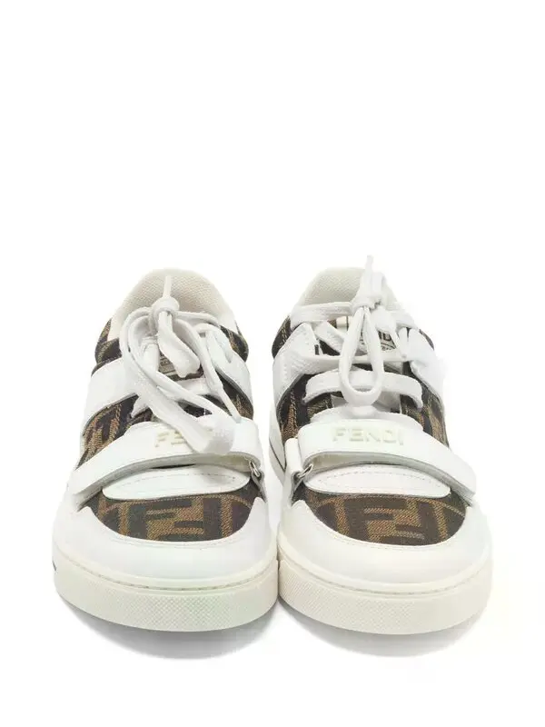 Fendi Ff Jacquard Leather Sneakers