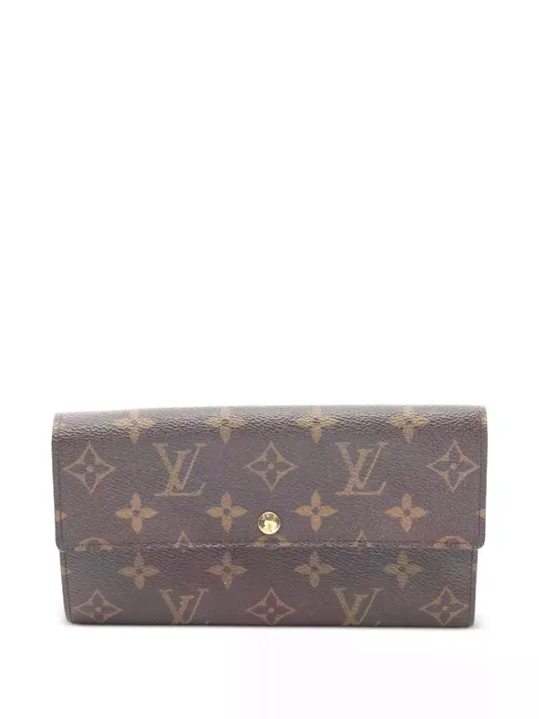 LOUIS VUITTON 2005 Monogram Porto Monnaie Credit Wallet - Brown