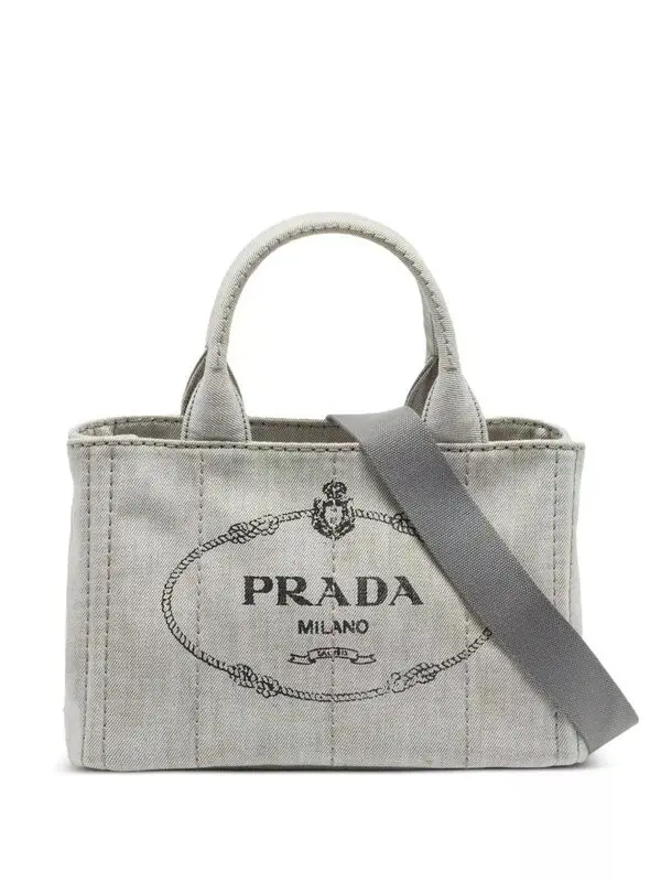 Prada Small Canapa Logo-print Tote Bag