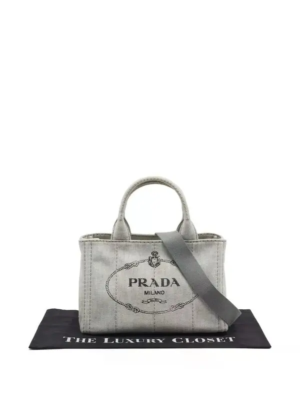 Prada Small Canapa Logo-print Tote Bag