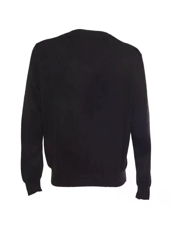 Polo Ralph Lauren Wool Crew Neck Sweater With Embroidered Logo - Black