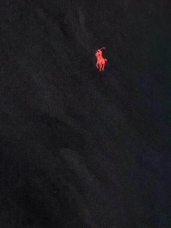 Polo Ralph Lauren Wool Crew Neck Sweater With Embroidered Logo - Black