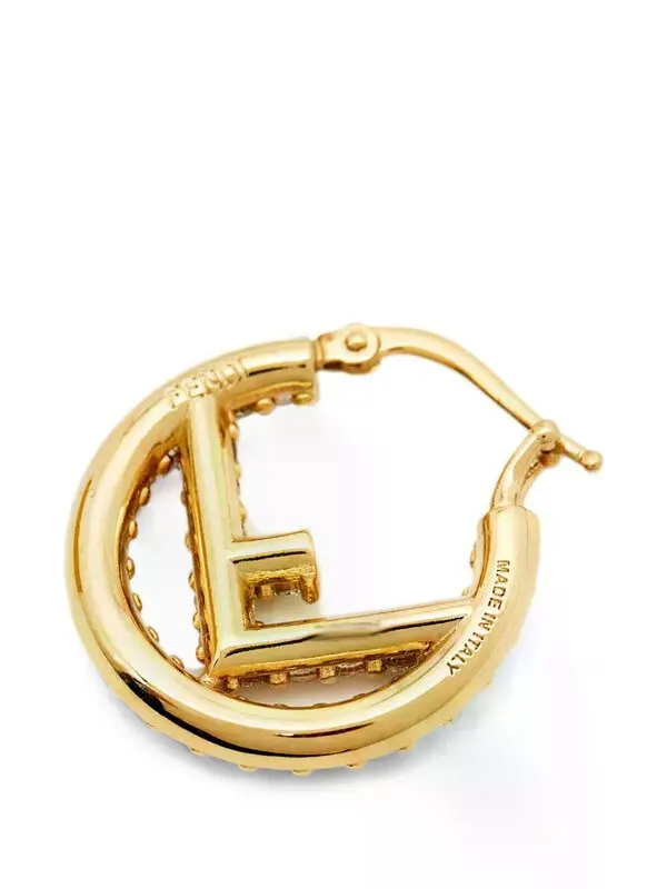 Fendi Crystal-embellished Hoop Earrings
