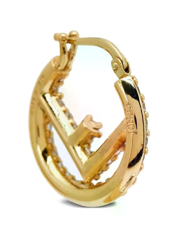 Fendi Crystal-embellished Hoop Earrings