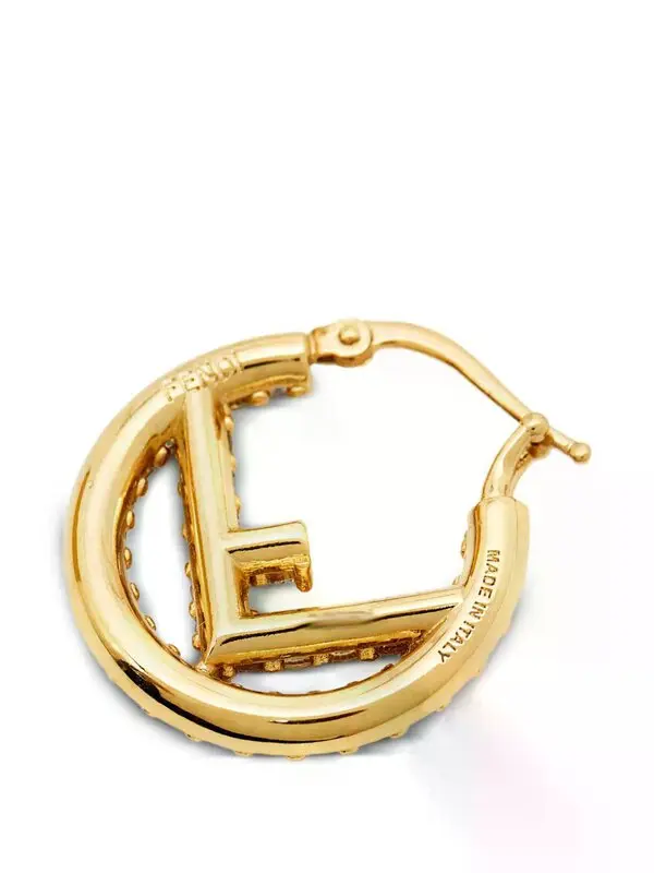 Fendi Crystal-embellished Hoop Earrings