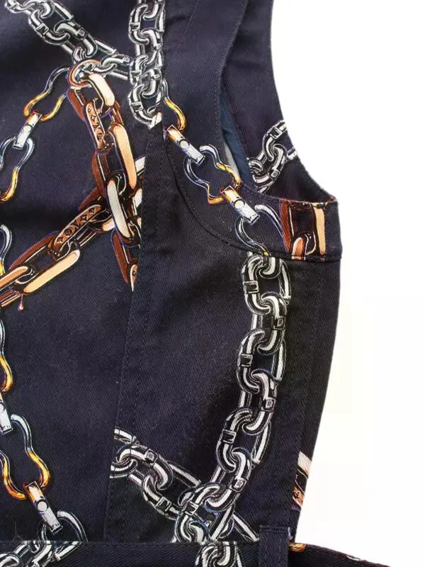 LOUIS VUITTON 2010s Belted Chain-print Mini Dress