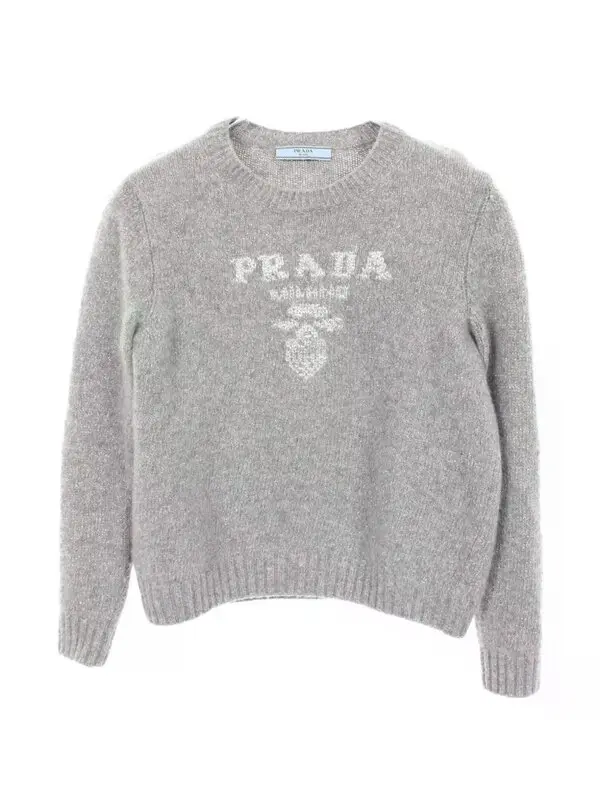 Prada 2010s Logo-detail Sweater - Grey