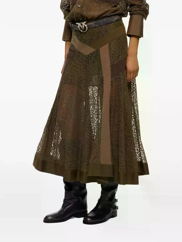 Pinko Patchwork Lace Midi Skirt