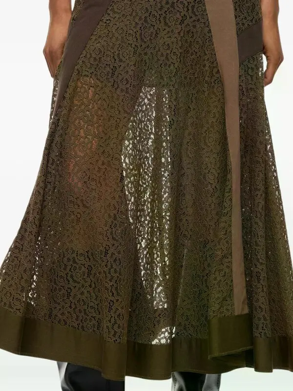 Pinko Patchwork Lace Midi Skirt