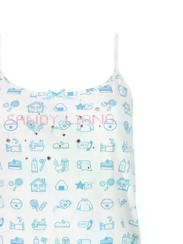 Sandy Liang Graphic Print Tank Top - White