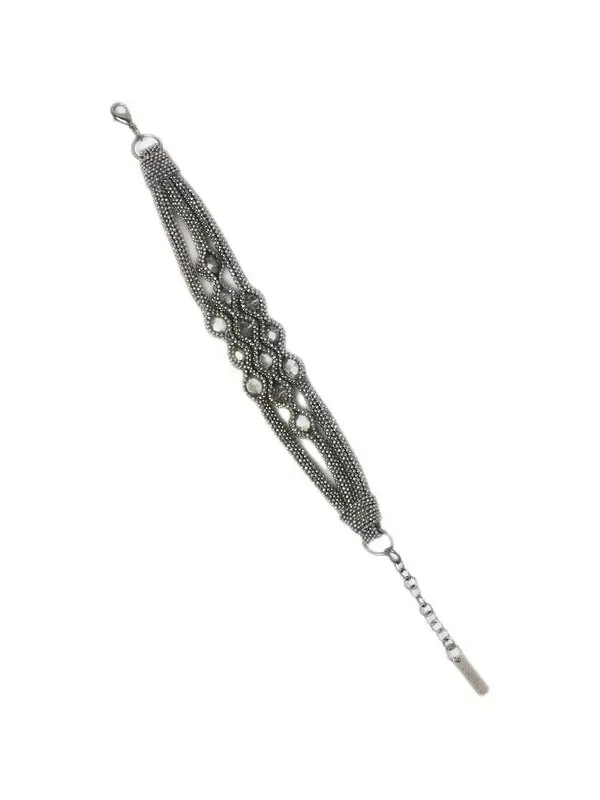 Peserico Multi-strand Crystal Embellished Bracelet - Grey
