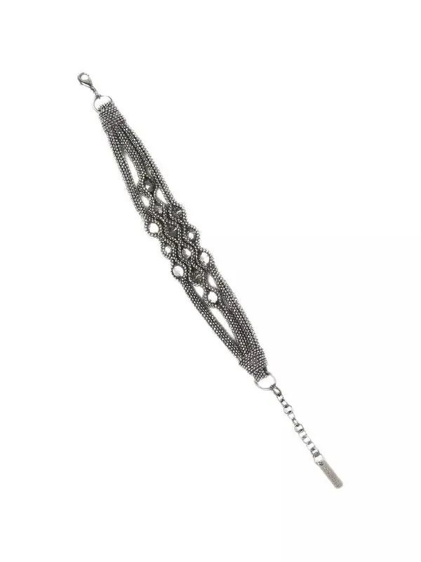 Peserico Multi-strand Crystal Embellished Bracelet - Grey