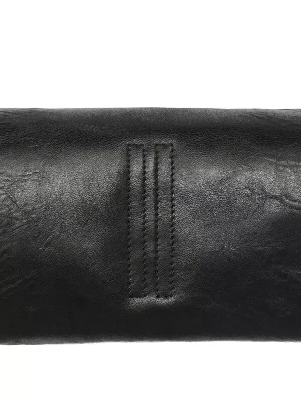 Rick Owens Logo-debossed Padded Leather Clutch - Black
