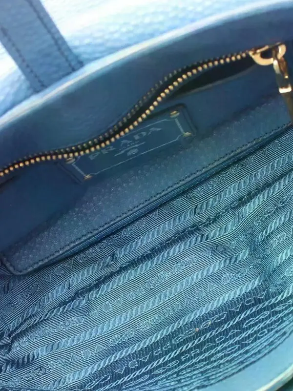 Prada Logo-detail Two-way Handbag - Blue