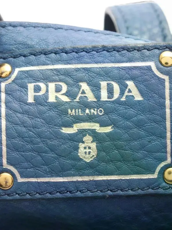 Prada Logo-detail Two-way Handbag - Blue