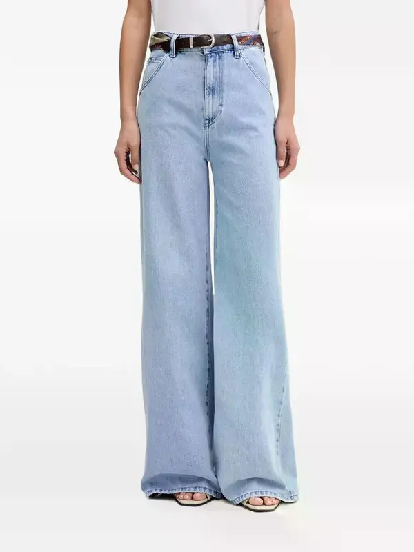 VICOLO Belted Wide-leg Jeans