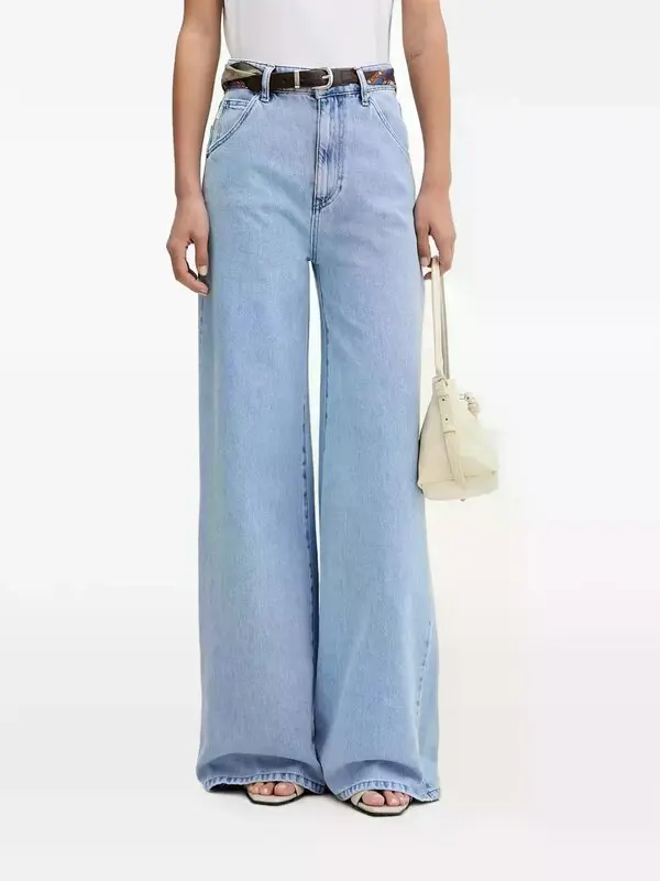 VICOLO Belted Wide-leg Jeans