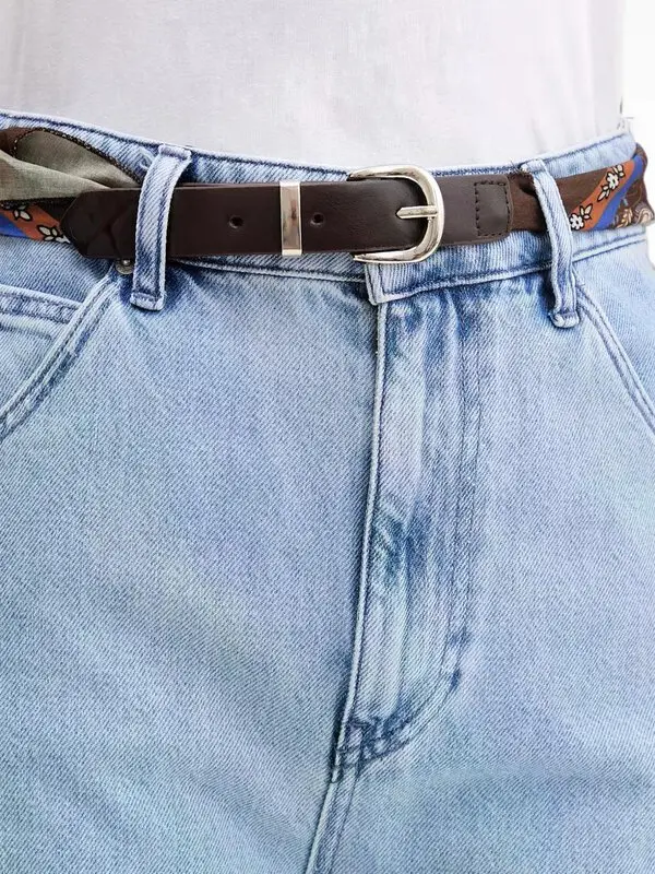 VICOLO Belted Wide-leg Jeans