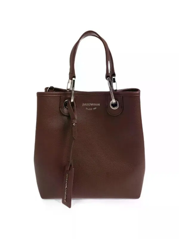 Emporio Armani Logo Print Tote Bag - Brown
