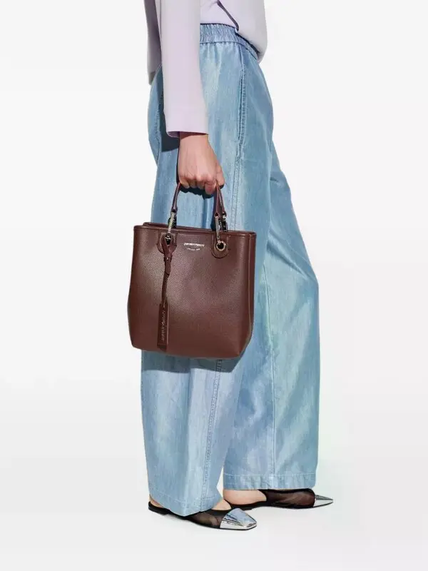 Emporio Armani Logo Print Tote Bag - Brown