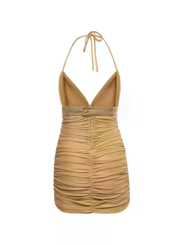 MEDEEA Ruched Halterneck Mini Dress