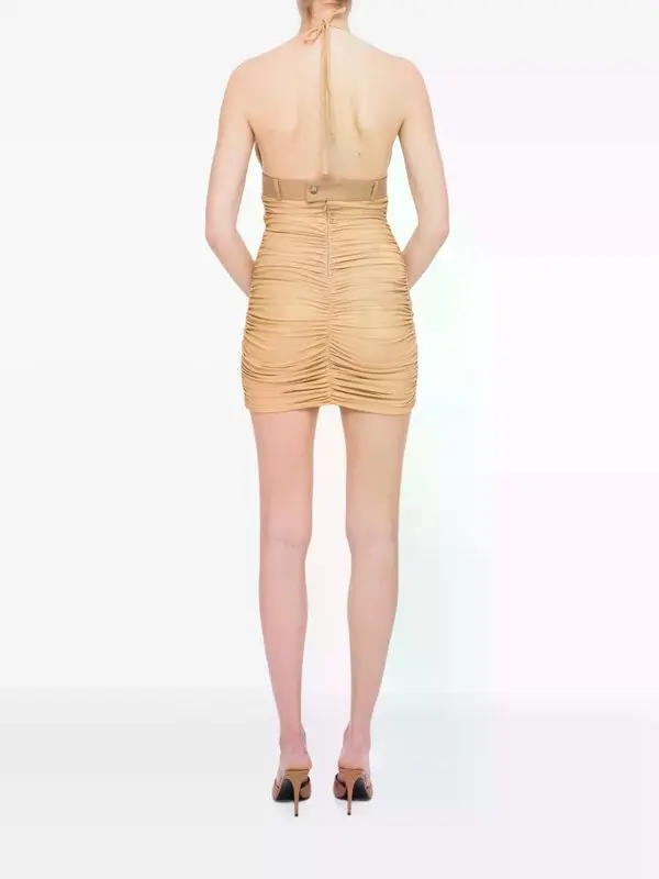 MEDEEA Ruched Mini Dress - Neutrals