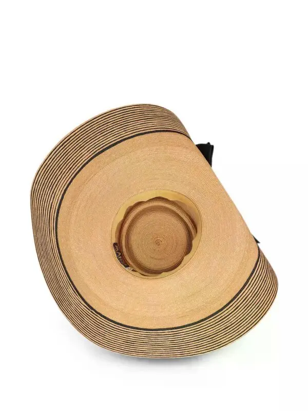 MARZI Wide Brim Sun Hat With Bow Detail