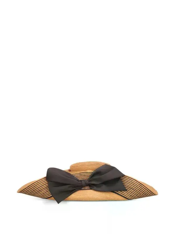 MARZI Wide Brim Sun Hat With Bow Detail