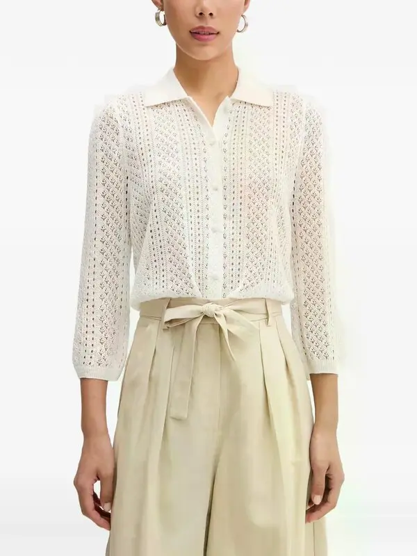 VICOLO Pointelle-knit Cardigan
