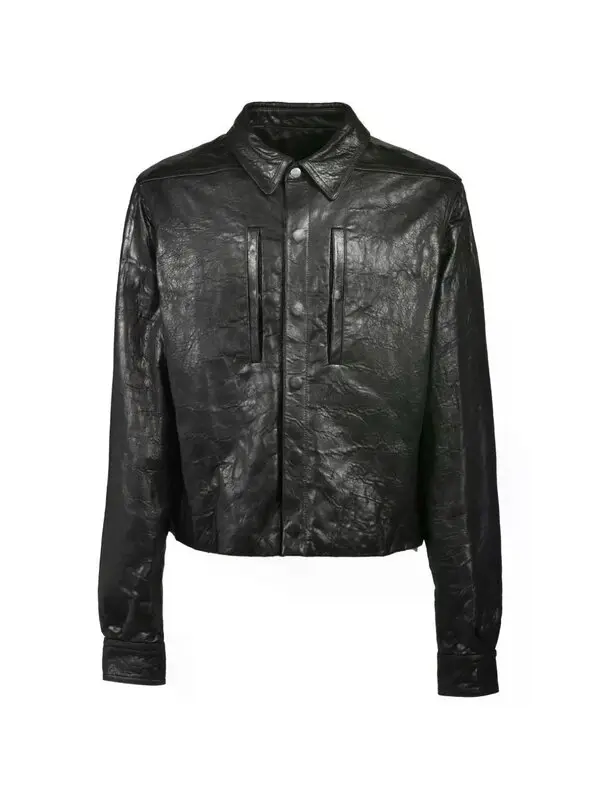 Rick Owens Crinkled-effect Leather Jacket - Black