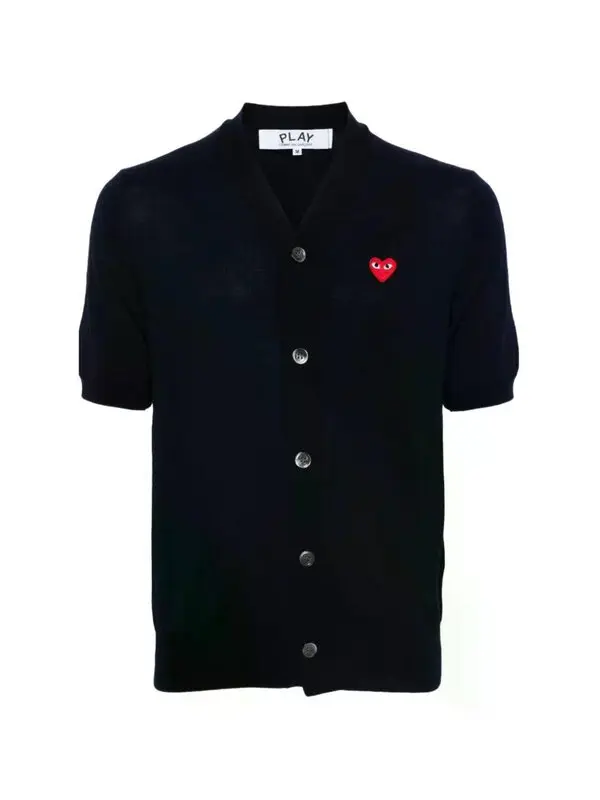 Play Comme Des Garcon Heart-patch Short-sleeve Cardigan