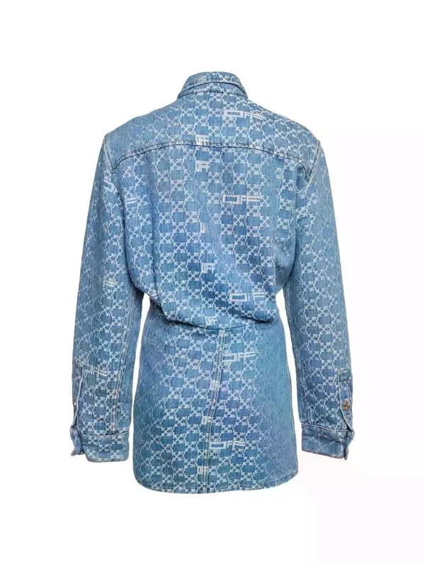 Off-White Monogram Jacquard Twist-front Mini Dress