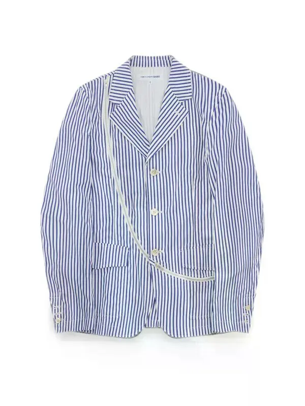 Comme Des Garçons Stripe-print Zip-detail Jacket