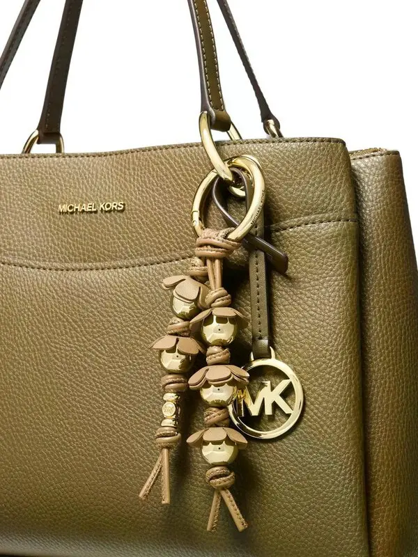 Michael Kors Floral Beaded Bag Charm - Neutrals