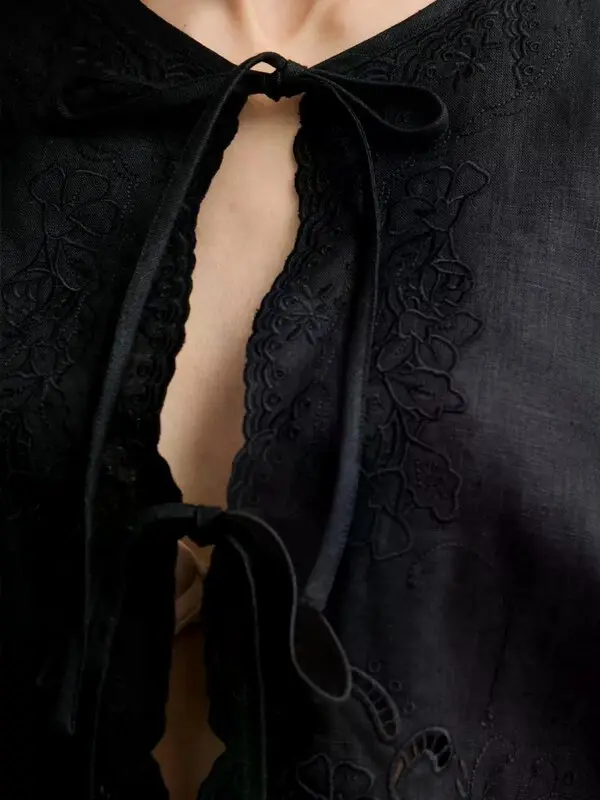 TWINSET Broderie-anglaise Linen Shirt