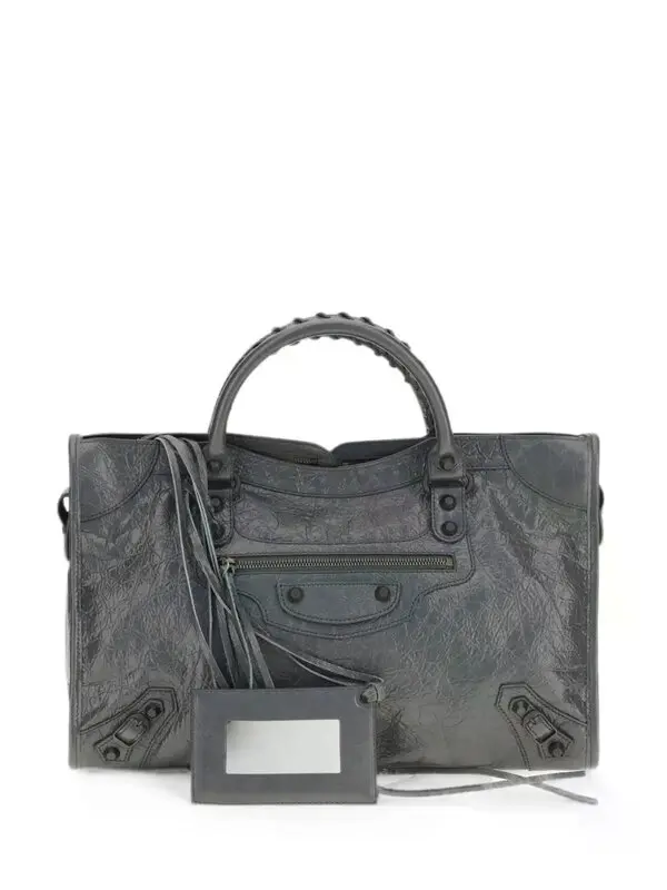 Balenciaga Le City Leather Leather Tote Bag - Grey