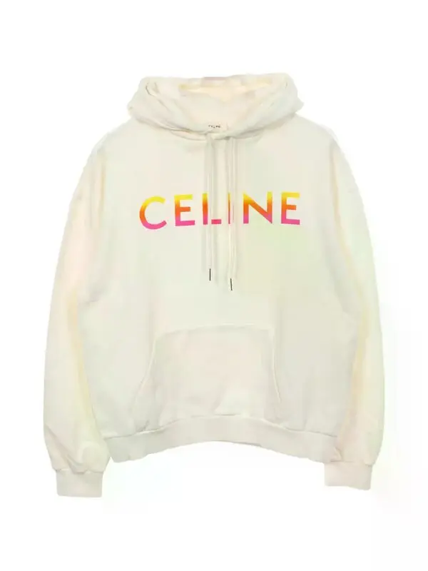 Celine Cotton Logo Print Hoodie