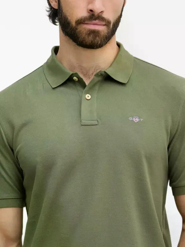 Gant Logo-embroidered Piqué Polo Shirt