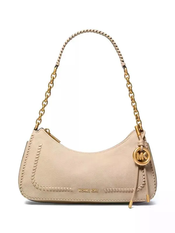 Michael Kors Medium Nolita Whipstitch-trim Chain-link Shoulder Bag - Neutrals