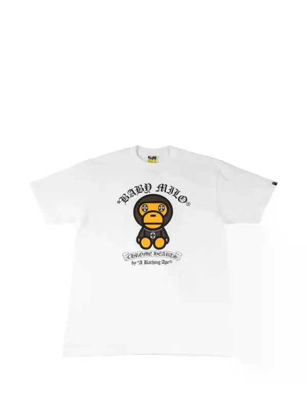A BATHING APE X Chrome Hearts Baby Milo Graphic-print T-shirt - White