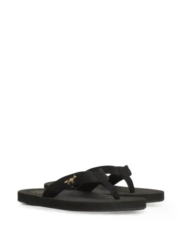 Maison Kitsuné Easy Living Fox-patch Flip Flops