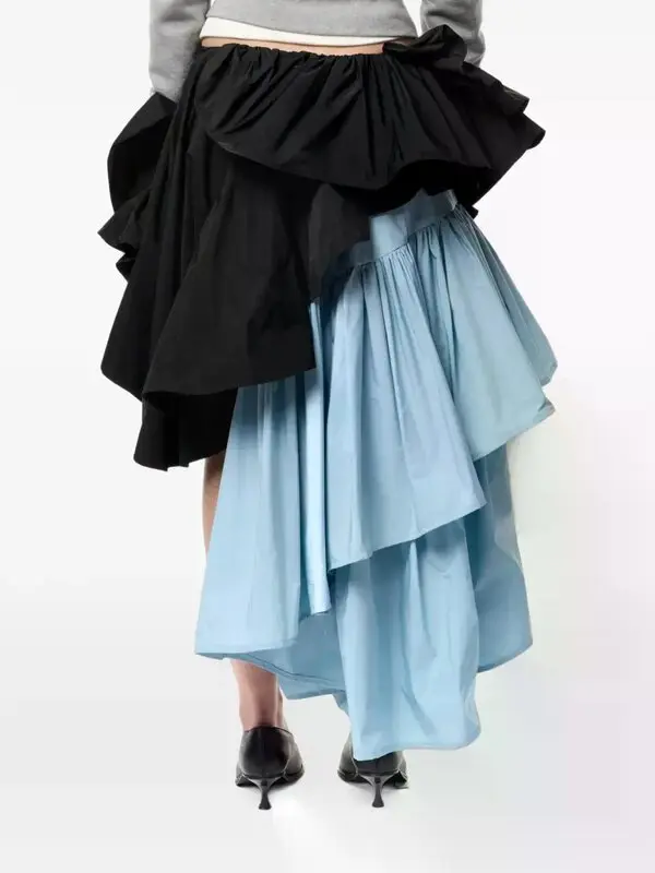 Vaquera Ruffled Asymmetric Midi Skirt