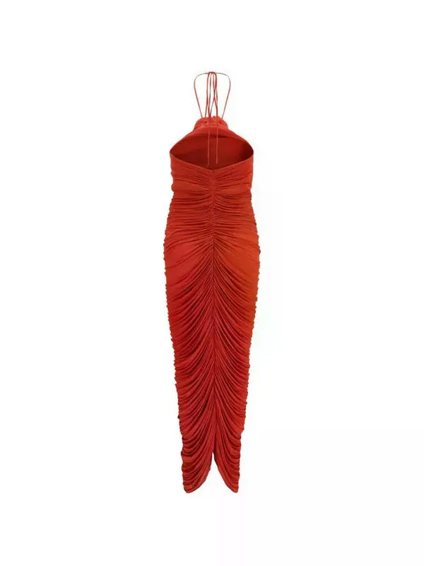 Magda Butrym Floral-appliqué Ruched Maxi Party Dress